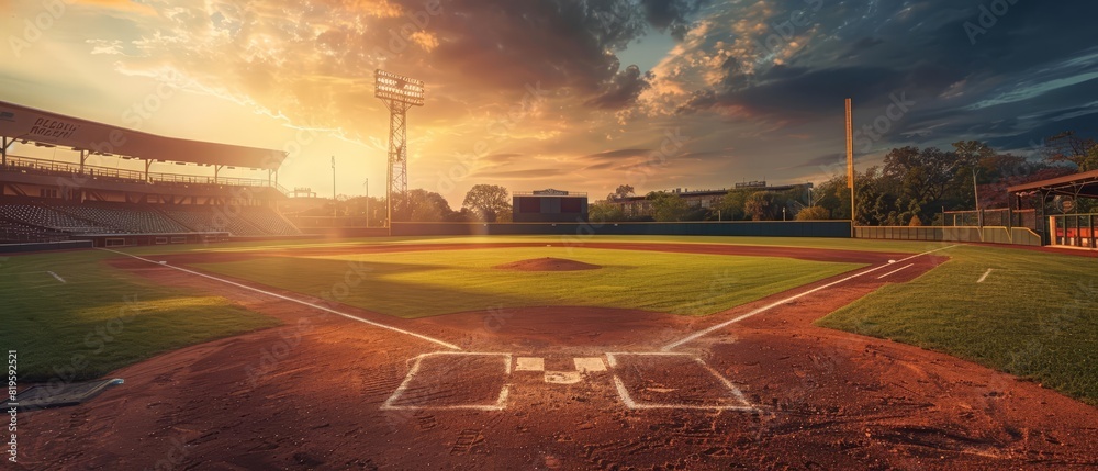 Imagine a silent baseball stadium with its field bathed in the soft ...