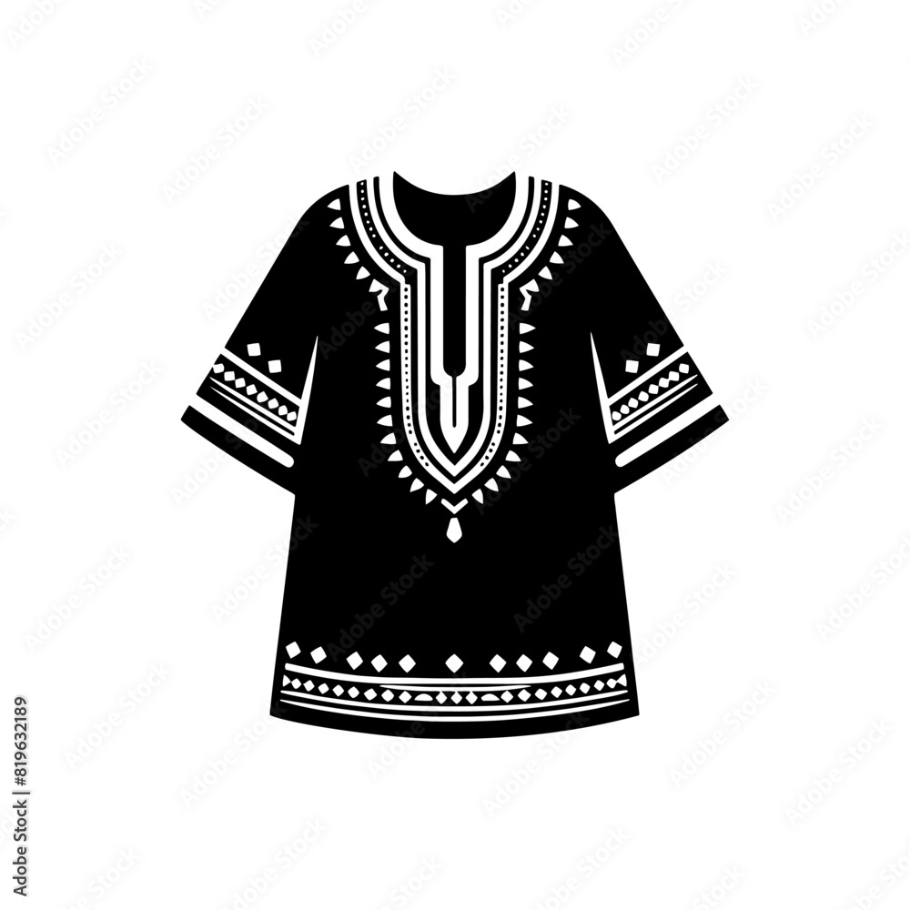 Vibrant Dashiki Silhouette: Striking Vector Art Celebrating the Bold ...