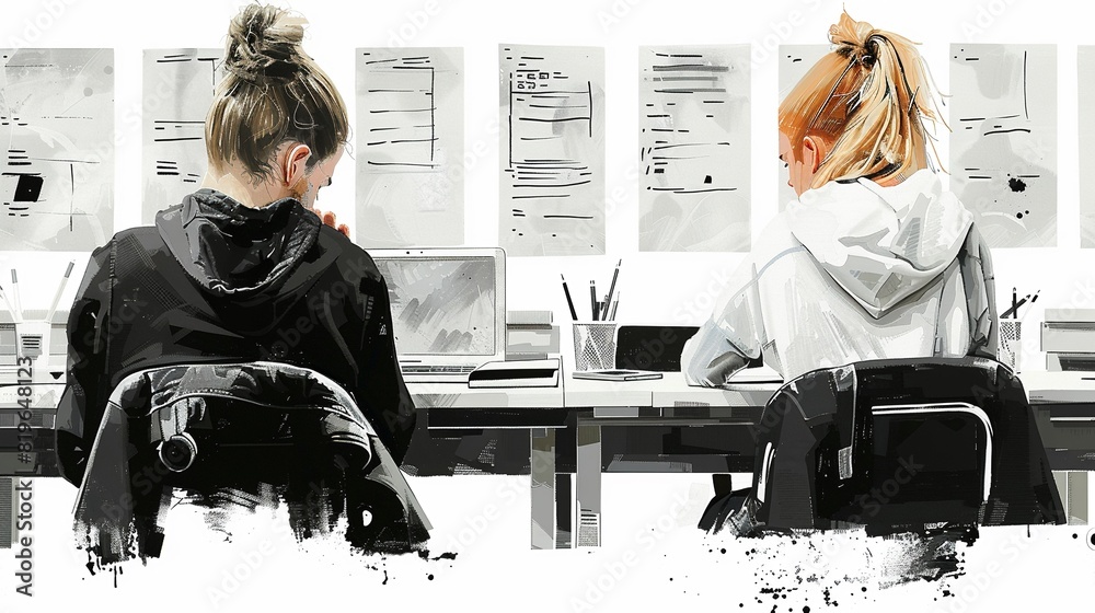 Student filling out application form at desk, modern classroom setting ...