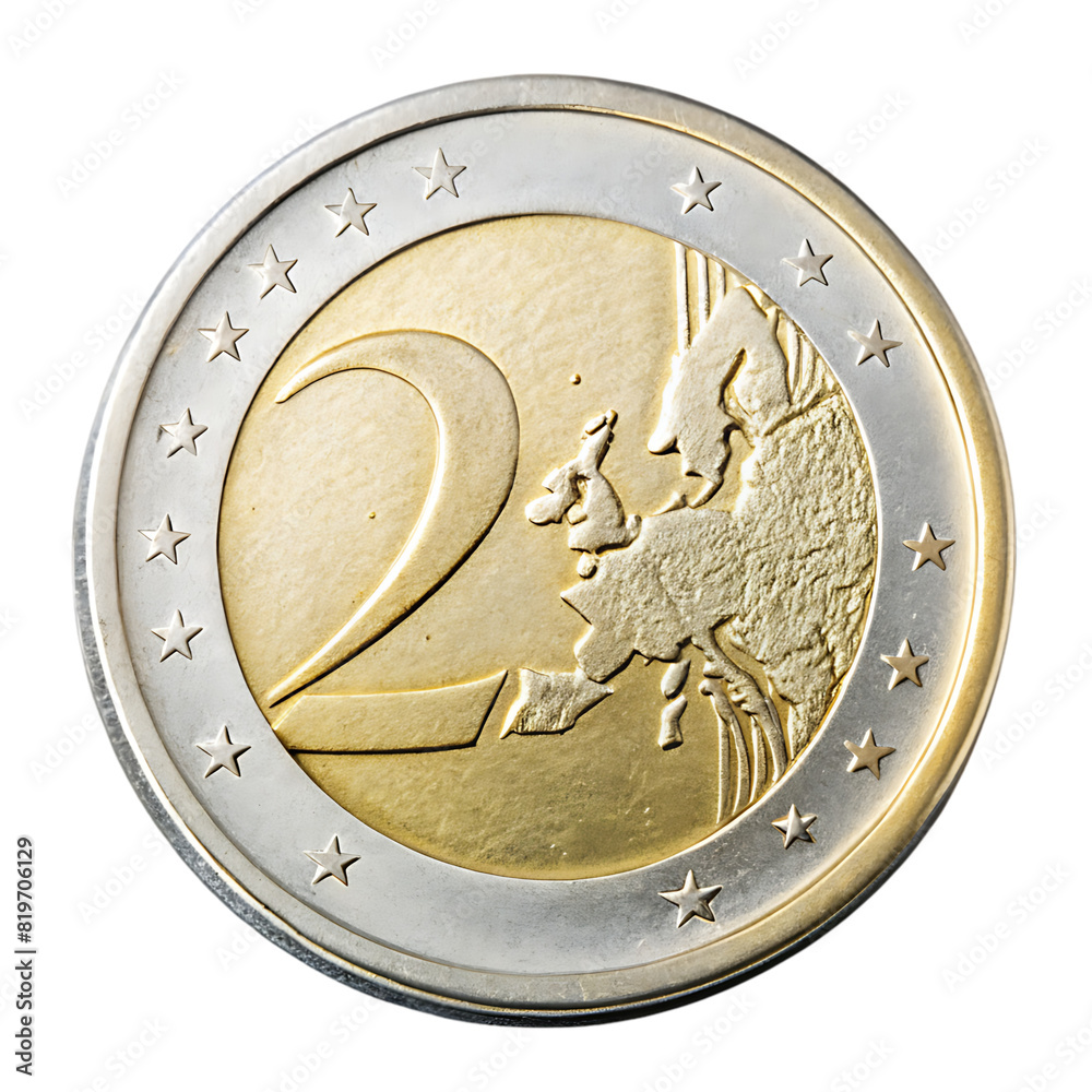 2 euro coin on transparent background Stock Illustration | Adobe Stock