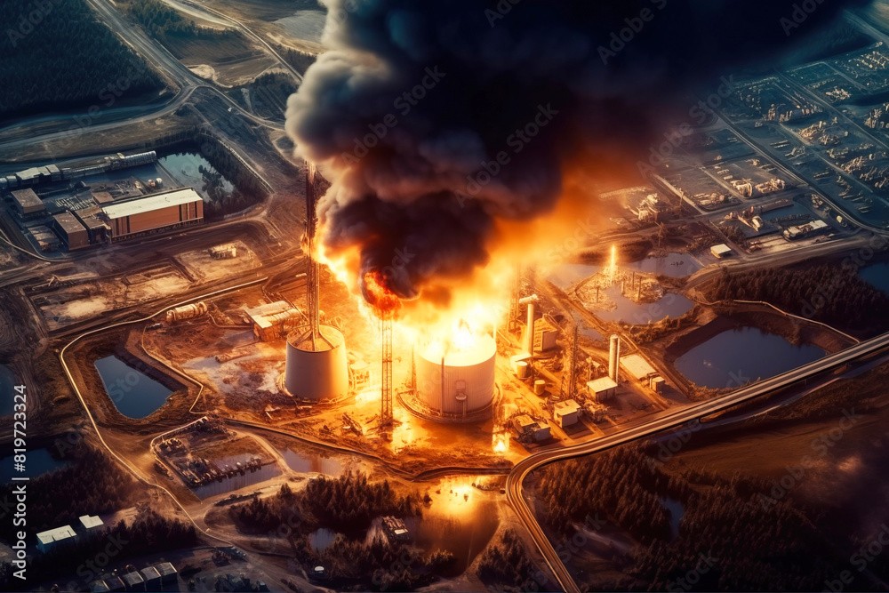 Explosion Nuclear power plant man-made disaster, environmental ...