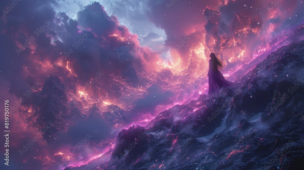 Luminescent Divinity: Enigmatic Ethereal Goddess in Neon Fantasy ...