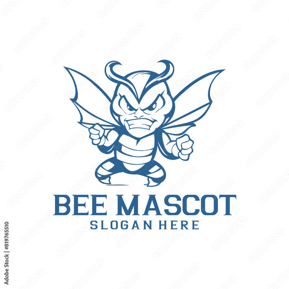 Bee mascot logo vector illustration Stock Vector | Adobe Stock