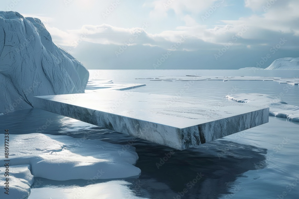 Product Display on Glacier-like Pedestal. Icy and Abstract. Beautiful ...