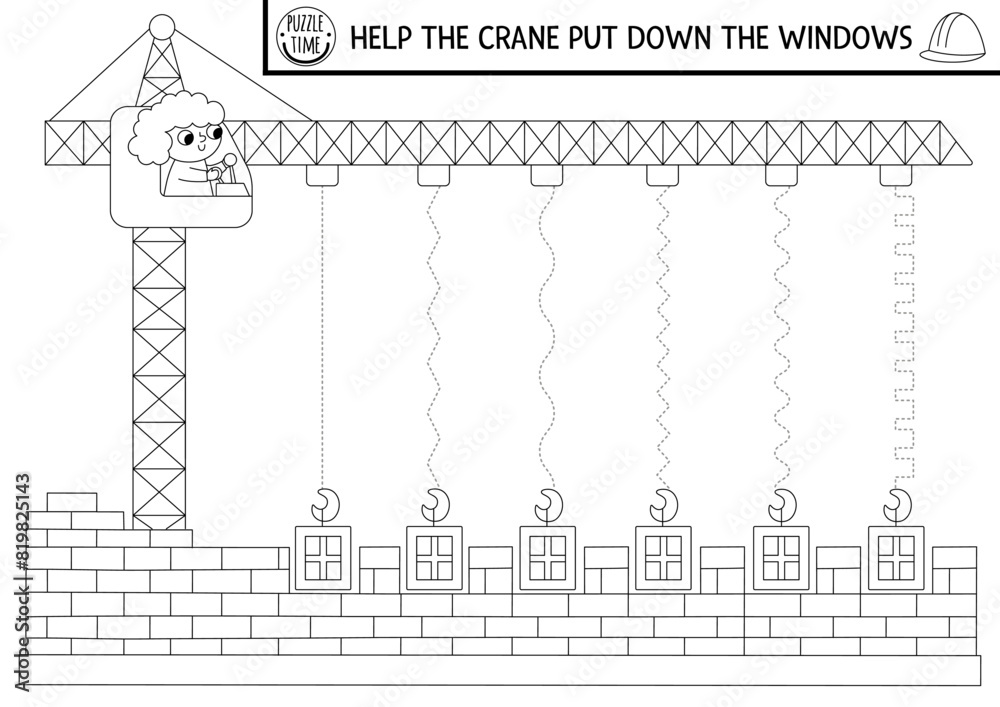 Vector construction site handwriting practice worksheet. Repair works ...