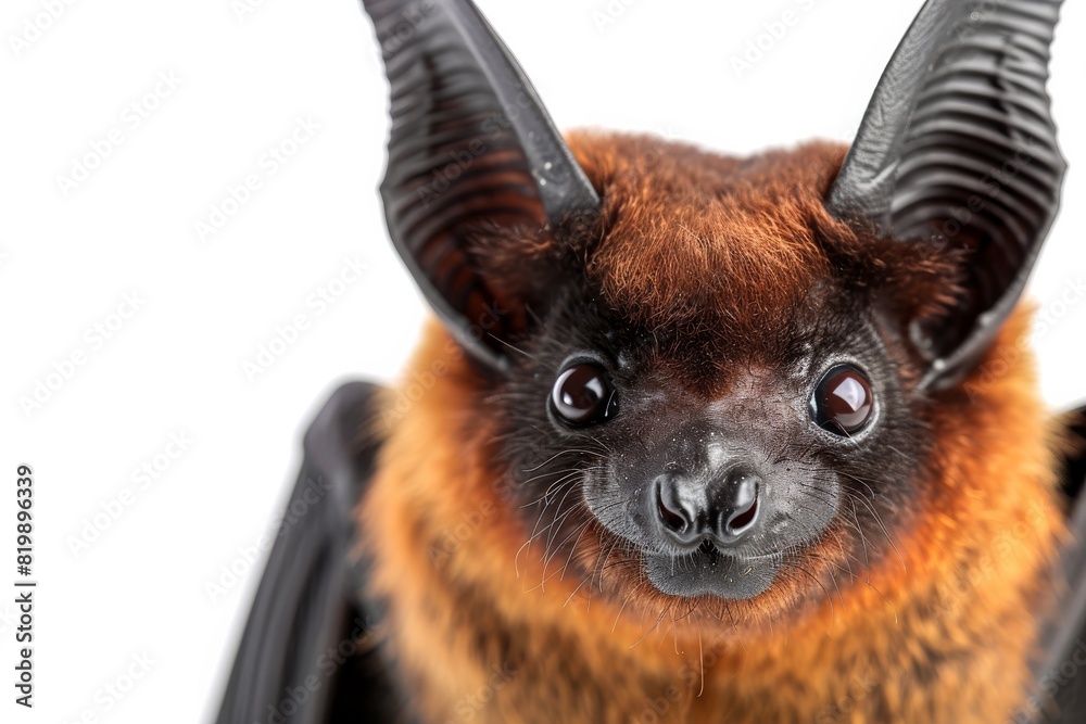 Mystic portrait of Long-Tailed Bats studio, copy space on right side ...