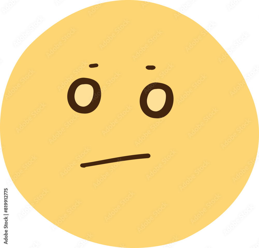 shock emoji, kawaii emoticon, cute doodle outline Stock Vector | Adobe ...