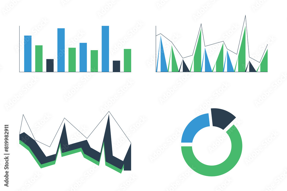 Bar graph and line graph templates, business infographics Stock Vector ...