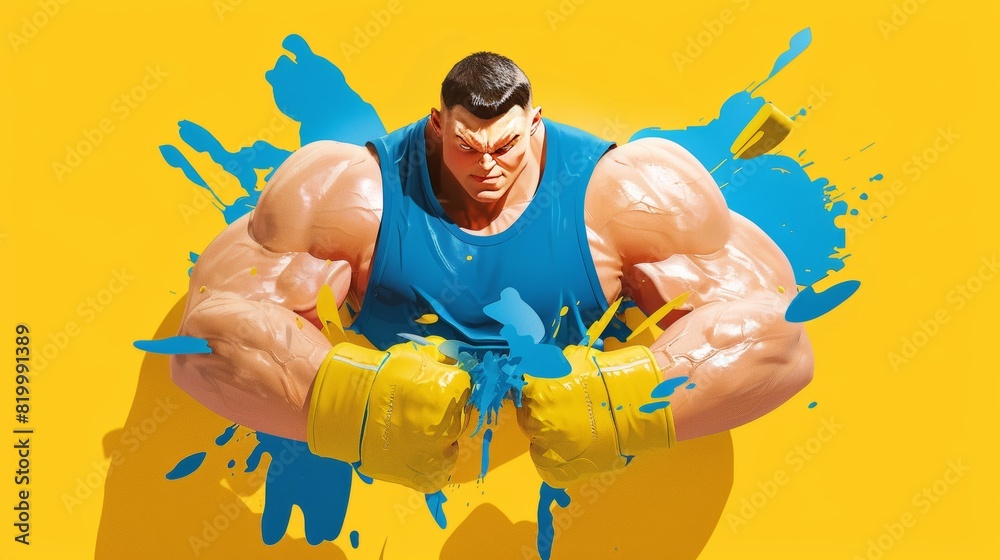 hand drawn cartoon anime muscle macho illustration. anime illustrations ...