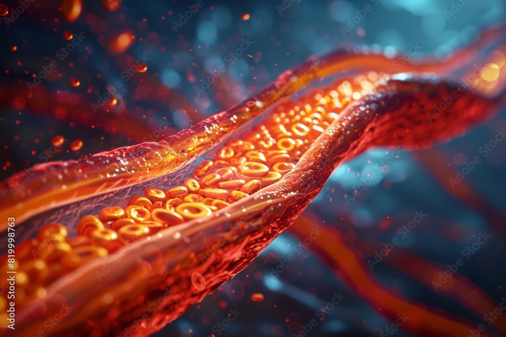 A visualization displaying the inner structure of an obstructed blood ...