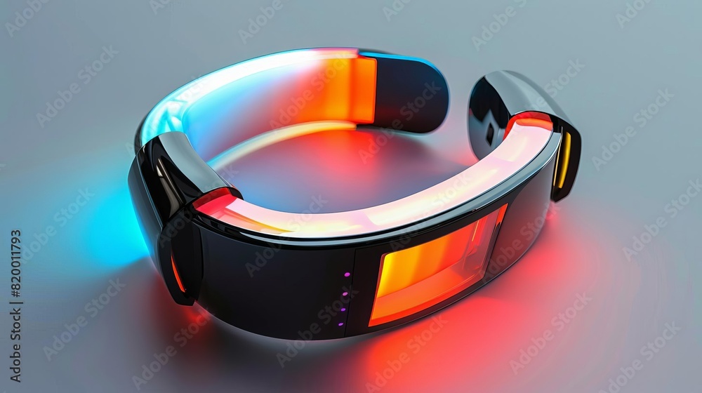 Biometric wristbands side view focusing on heart rate and stress ...