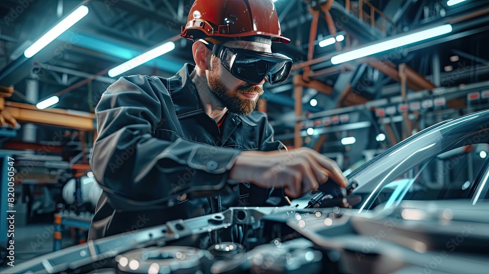 Show a mechanic performing a detailed inspection of a vehicle ...