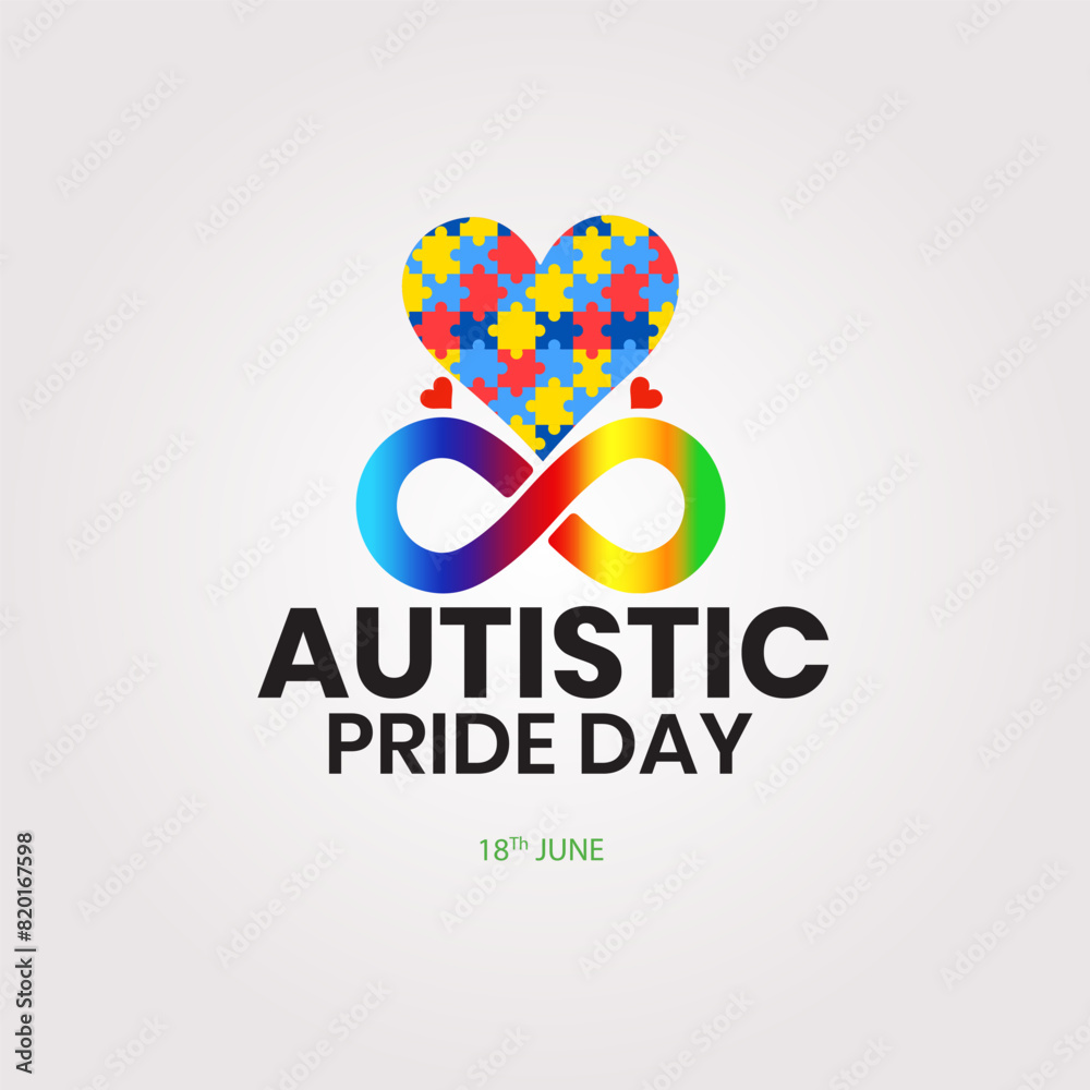 Autistic rainbow eight infinity symbol icon vector. World autism ...