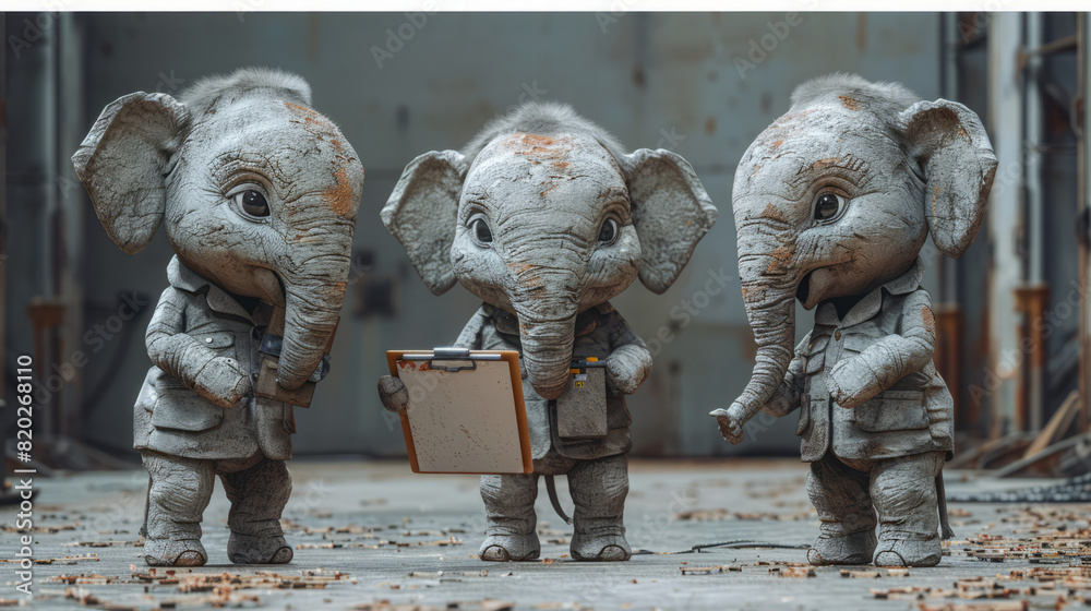Award Winning National Geographic Minimal style, 3D elephants in ...