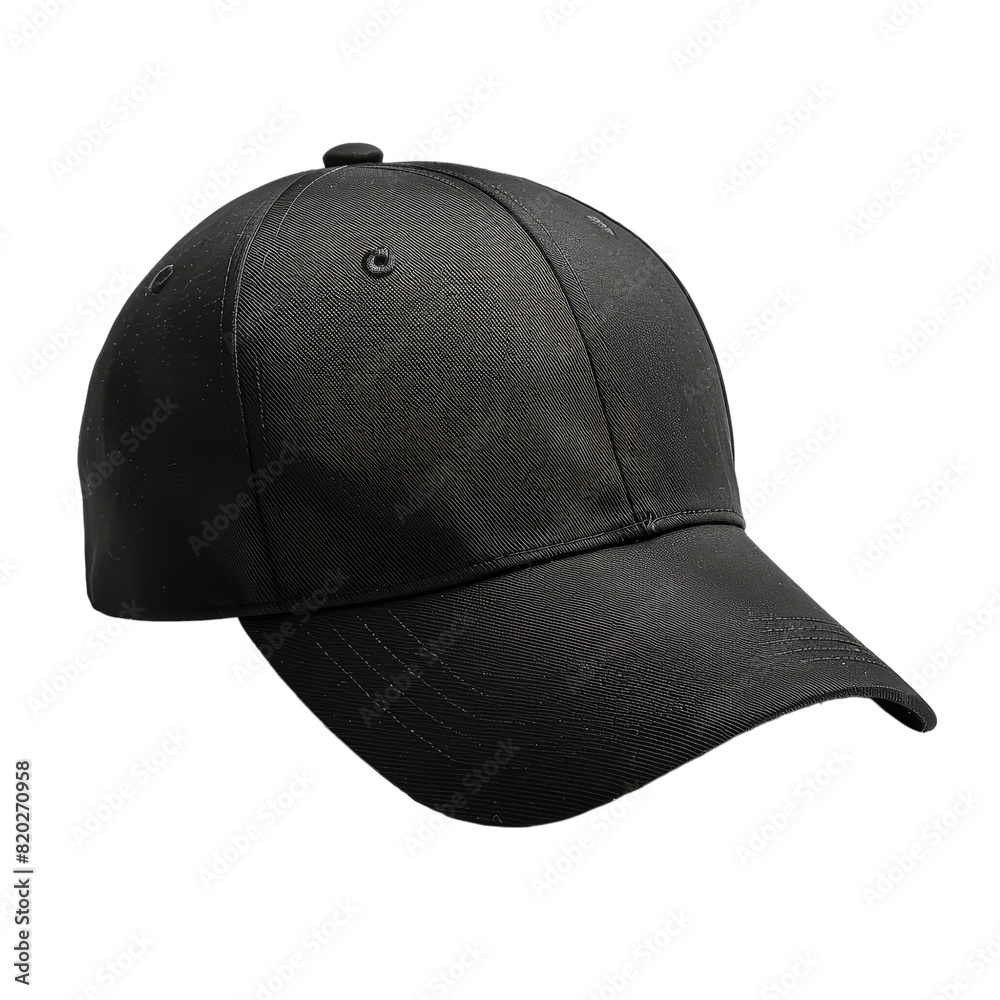 Black Baseball Cap isolated on transparent background, cut out, PNG ...