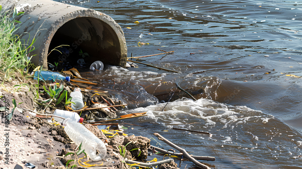 Polluted Storm water Drain Carrying Urban Runoff - Environmental Impact ...
