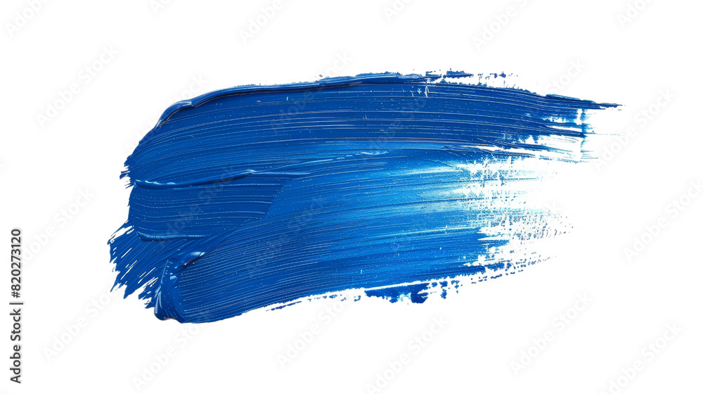 Blue paint brush stroke smear color texture swatch isolated on ...