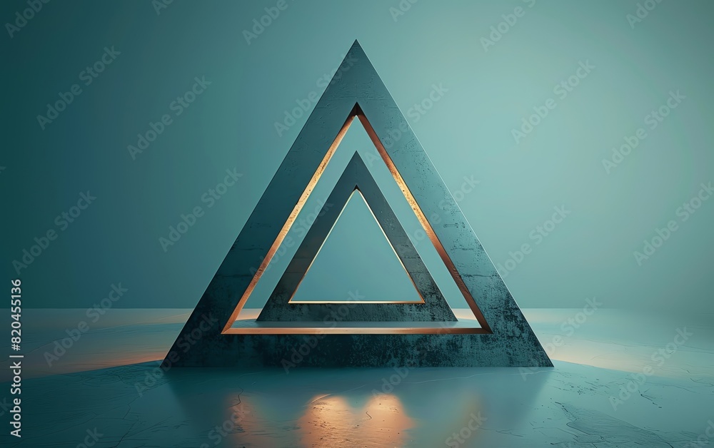 Triangular Prism Abstract background A 3D shape with two triangular ...