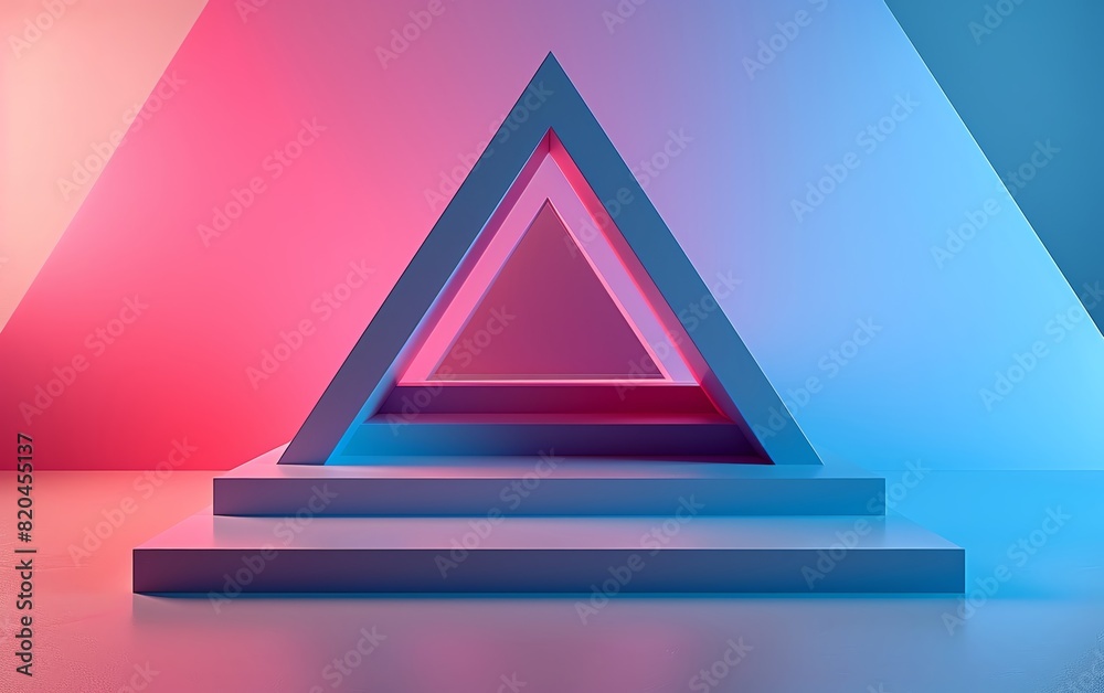 Triangular Prism Abstract background A 3D shape with two triangular ...