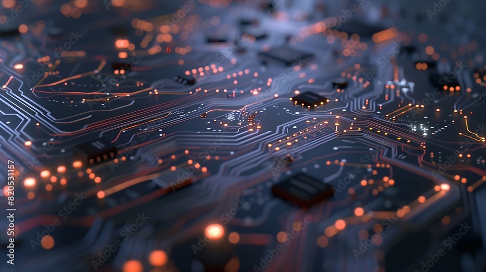 Advanced Technology Concept Visualization Circuit Board CPU Processor ...