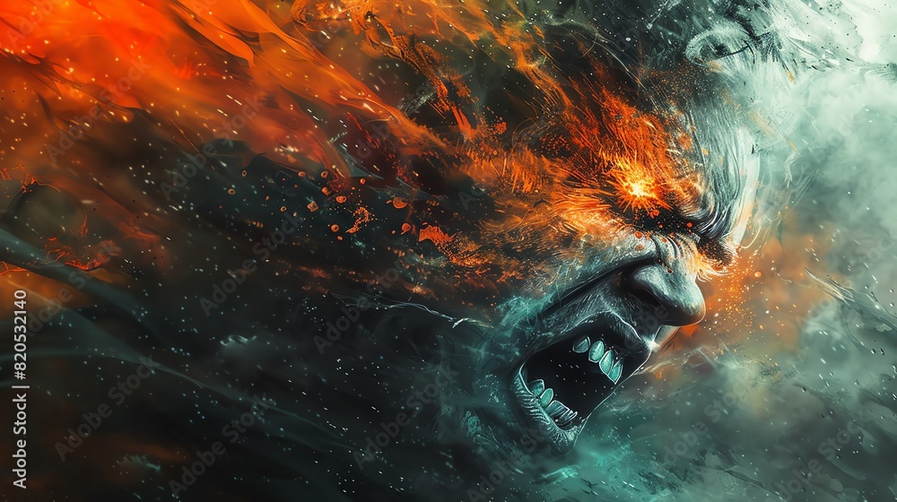 Stunning closeup image portraying anger and stress, individuals gaze ...