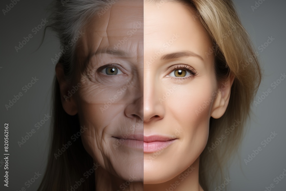 A contrast between old age and youth. Elderly and young. Time. Aging ...
