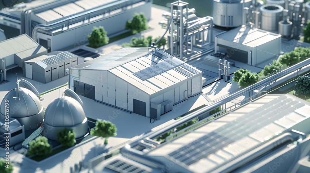 Advanced manufacturing facility using AI and renewable energy, with a ...