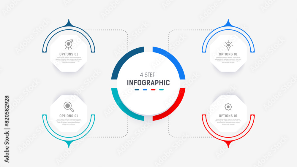 Four Step Infographic element design Vector template for presentation ...