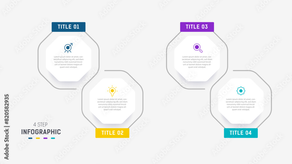 Four Step Infographic element design Vector template for presentation ...