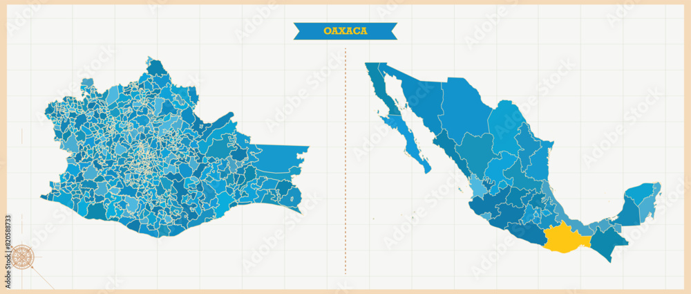 A Map highlighting Oaxaca in the Mexico Map, Oaxaca and Mexico modern ...
