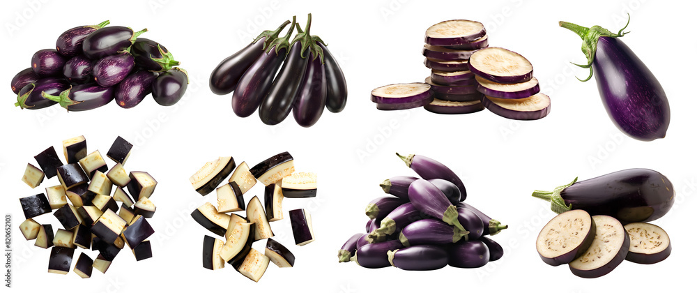 Eggplant aubergine brinjal baigan fruit vegetable, many angles and view ...