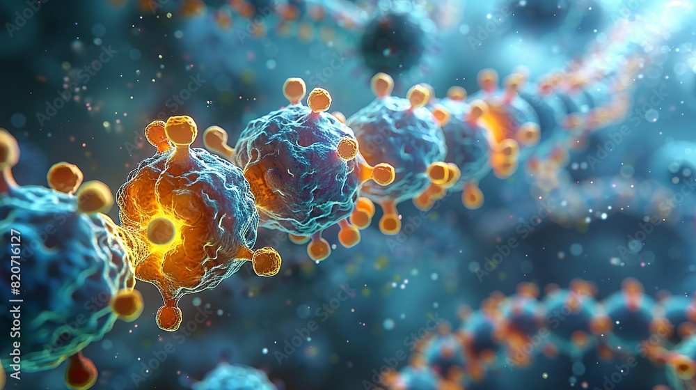 Science microscopic background, Detailed image of bacteria colonies in ...