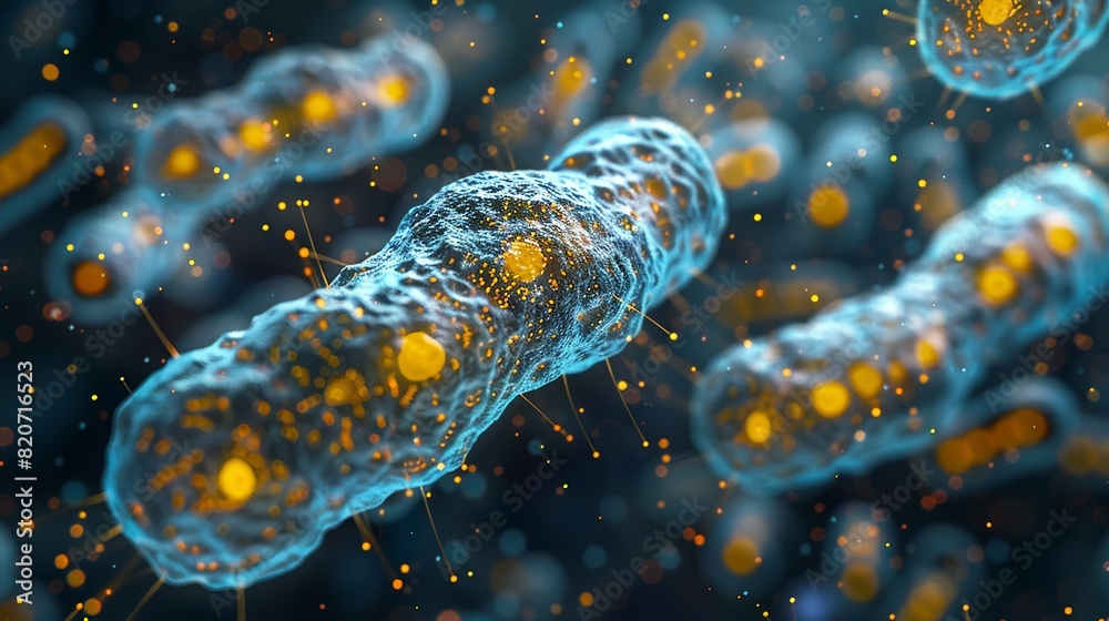 Science microscopic background, Detailed image of bacteria colonies in ...