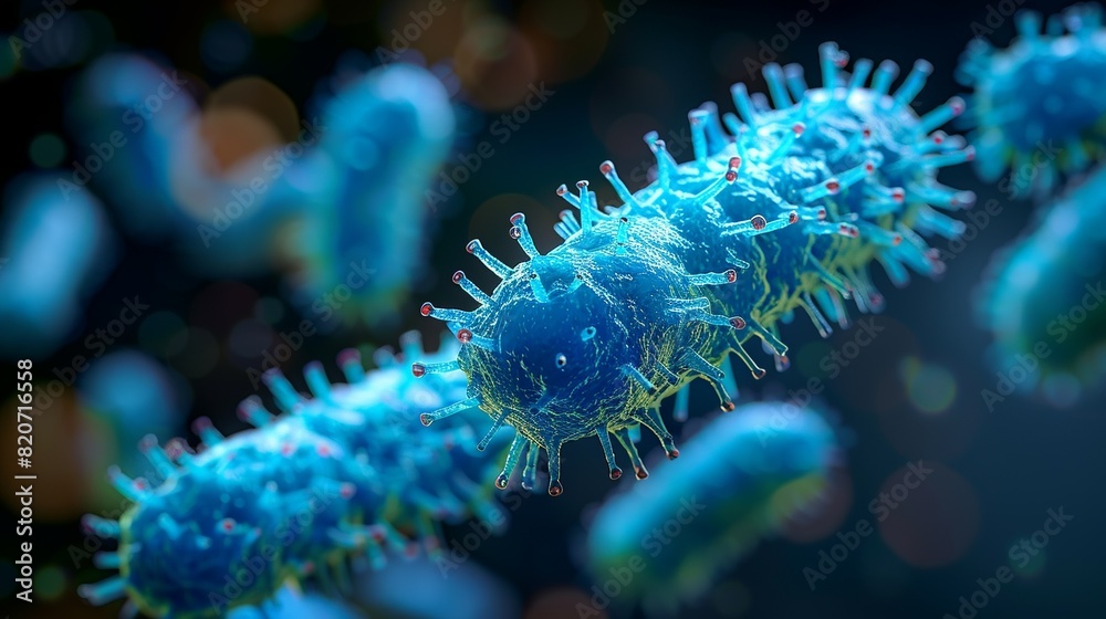Science microscopic background, Detailed image of bacteria colonies in ...