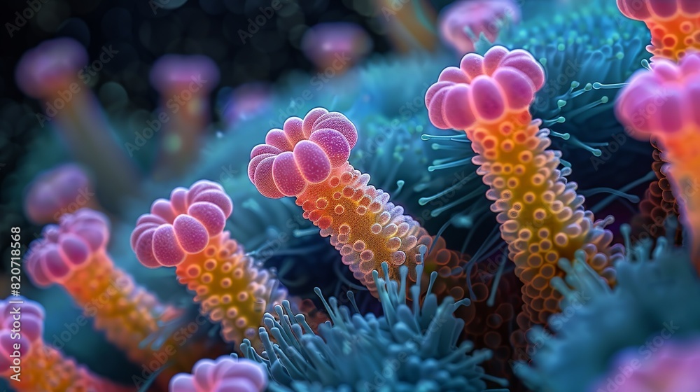 Science microscopic background, Microscopic view of various types of ...