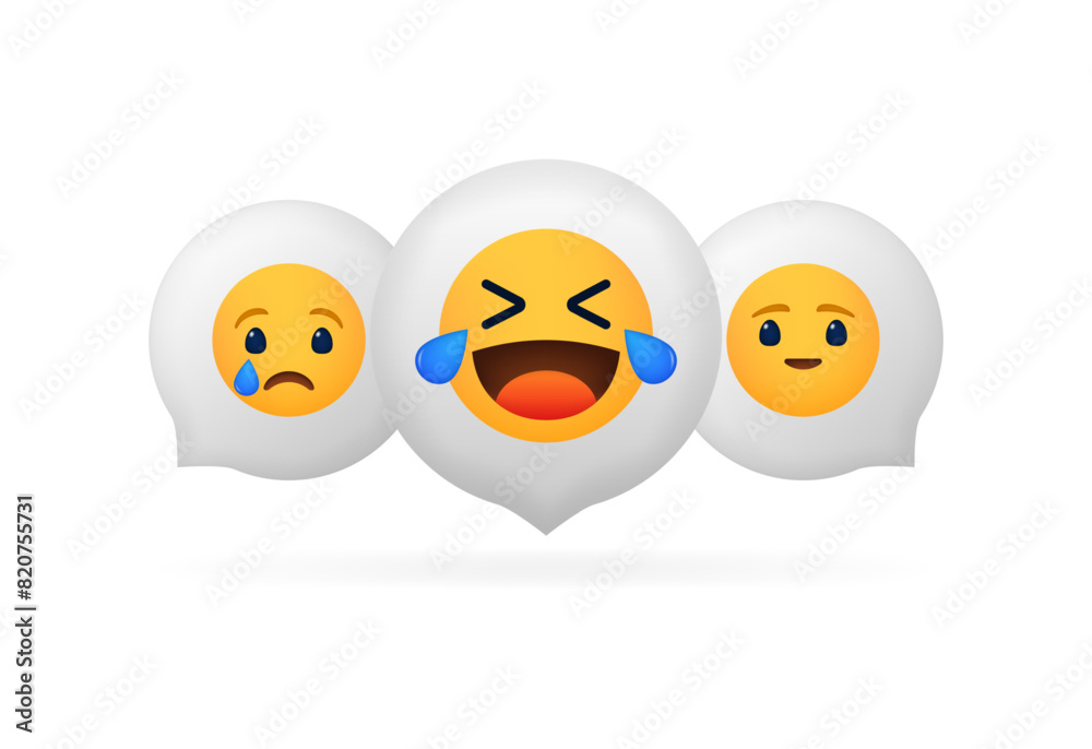 Facebook emoji icons. Editorial emoticons of sadness, laughter and ...
