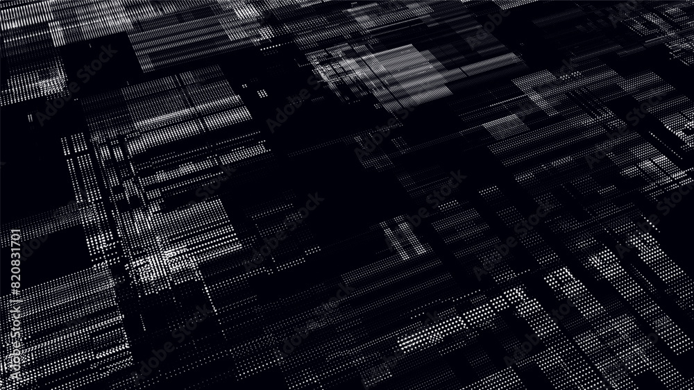 Vector de Stock Abstract digital cyberspace with moving particles ...