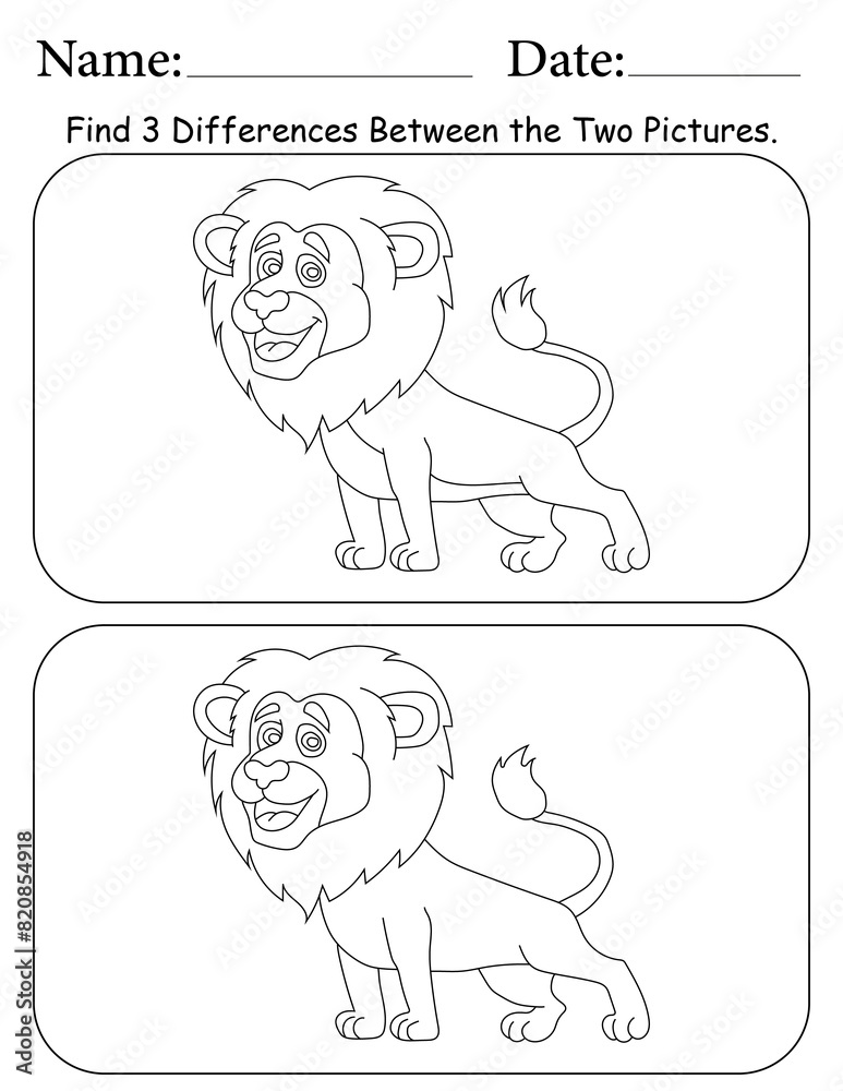 Stock-Illustration „Lion Puzzle. Printable Activity Page for Kids ...