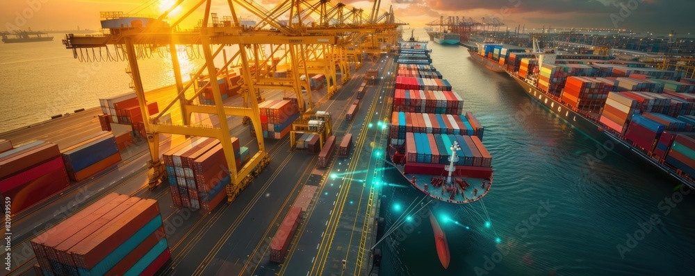 Graphical representation of supply chain logistics at a container ship ...