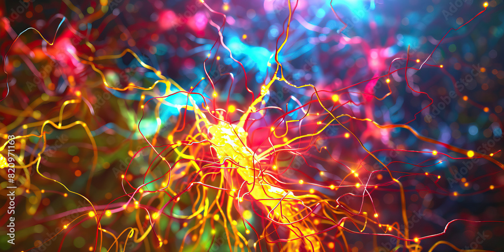 The Synaptic Symphony: A colorful map of the brain, highlighting the ...
