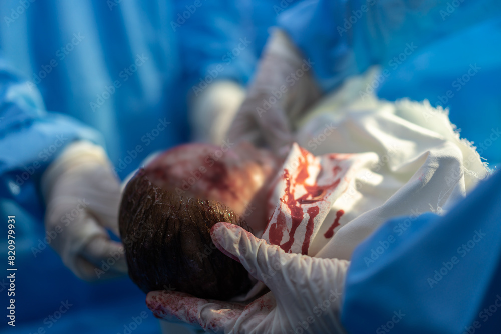 Professional anesthesiologist doctor medical team and assistant is ...