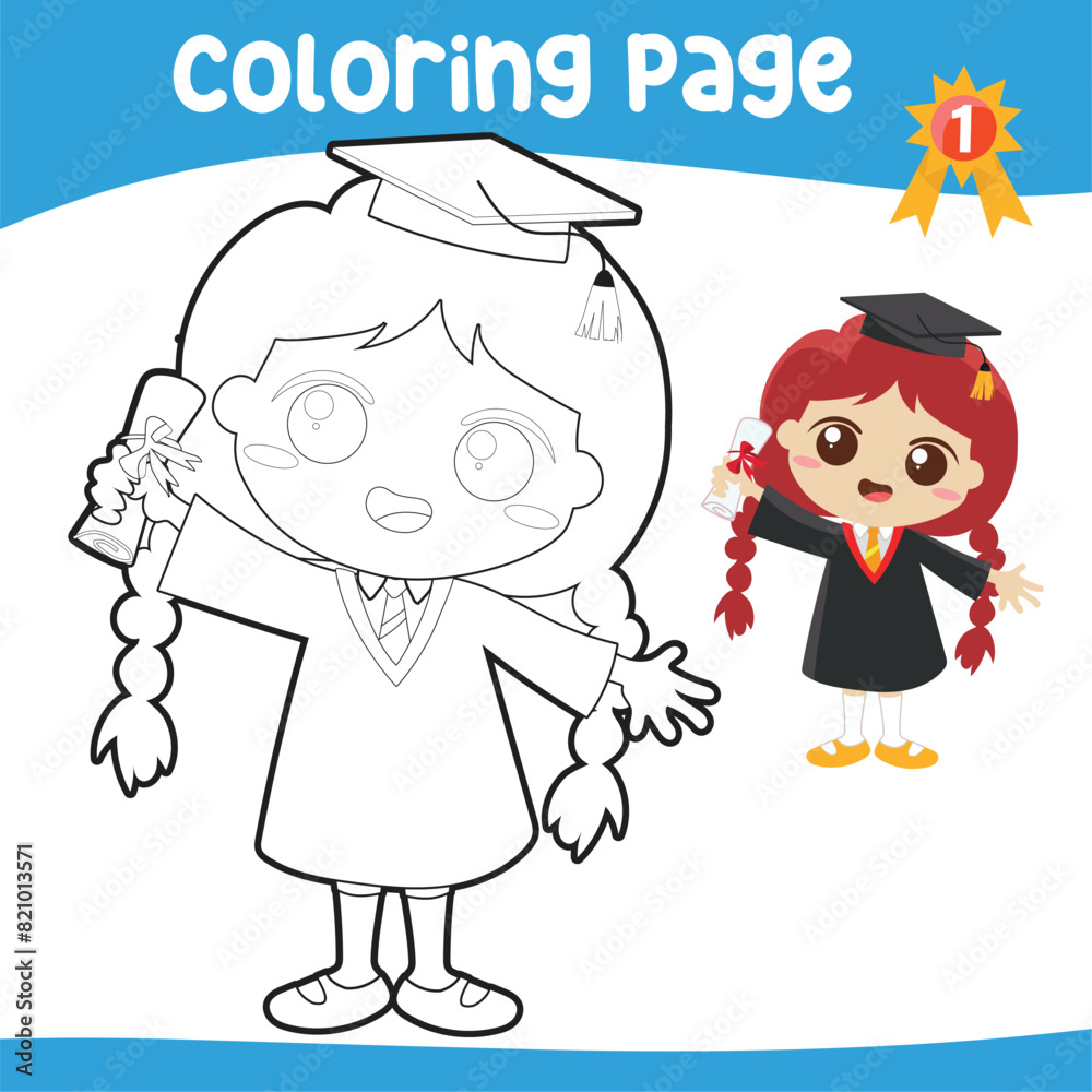 Vector de Stock Coloring worksheet page. Educational printable coloring ...