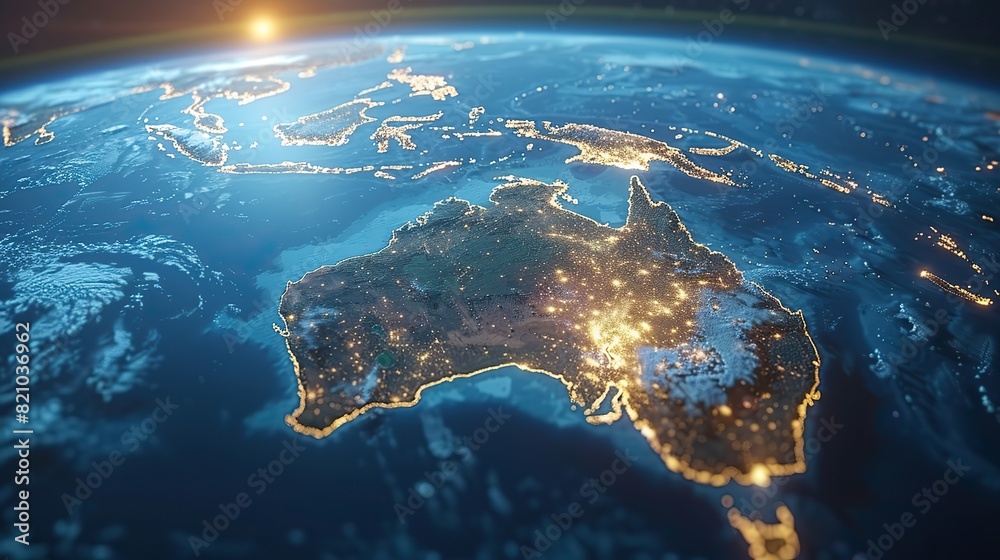 Ilustración de Stock physical map of australia with high resolution ...