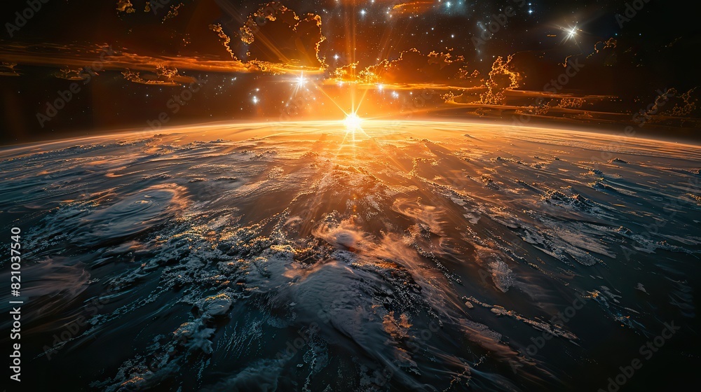 surface of planet earth space view of the world focused on the united ...