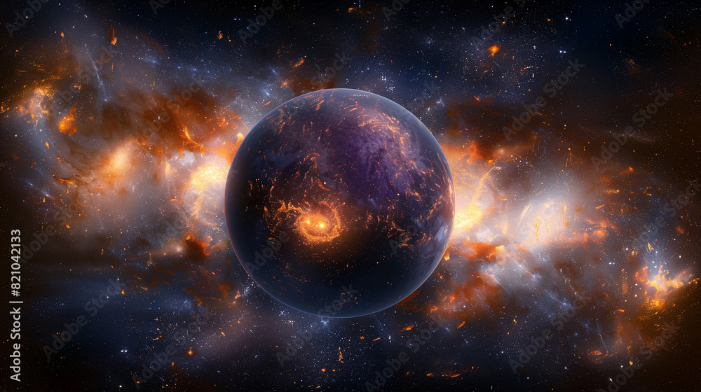 360 degree space background with nebula and stars, equirectangular ...