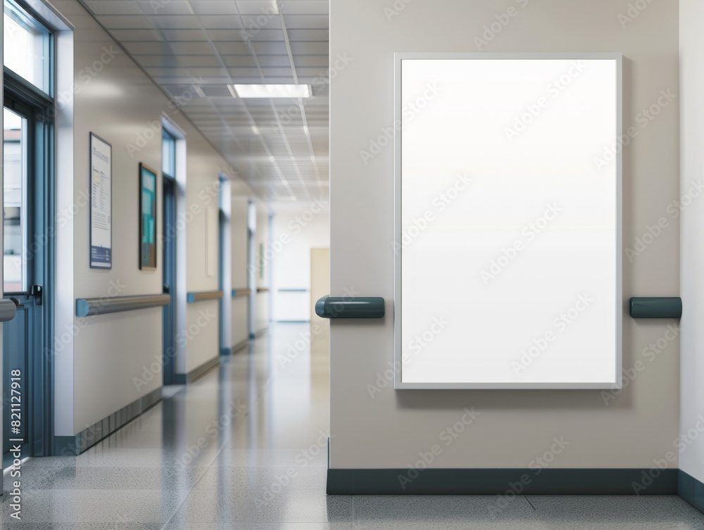Blank signboard mockup on a school campus bulletin board, display your ...