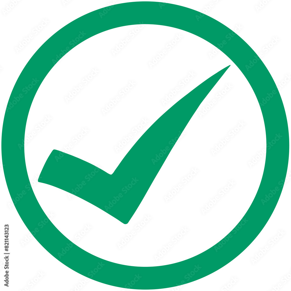 green check mark round symbol Stock Illustration | Adobe Stock