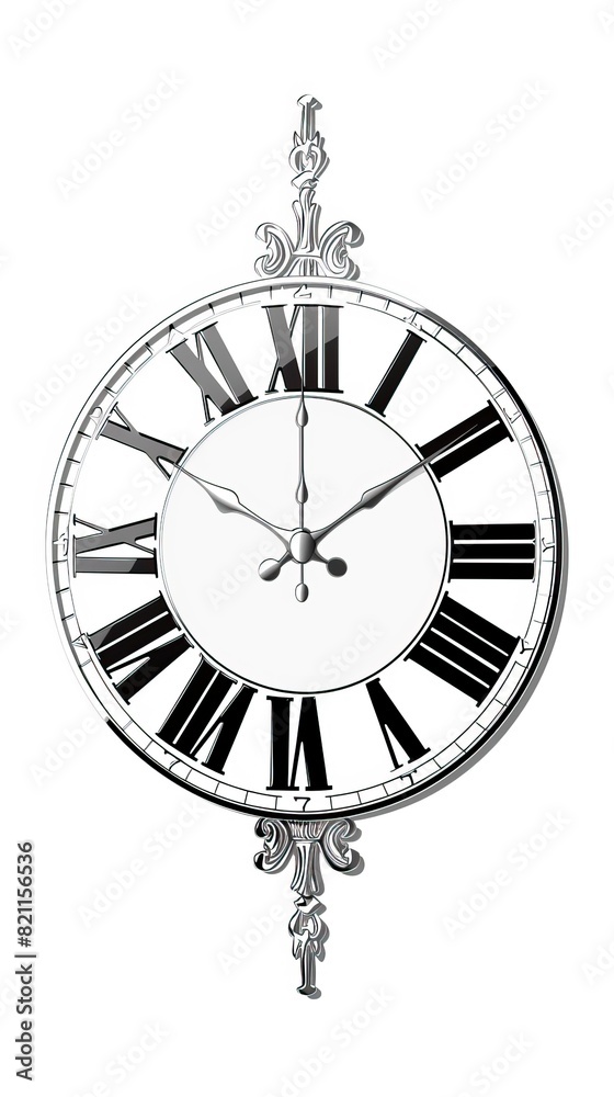Clock face blank isolated on white background. Vector clock hands Stock ...