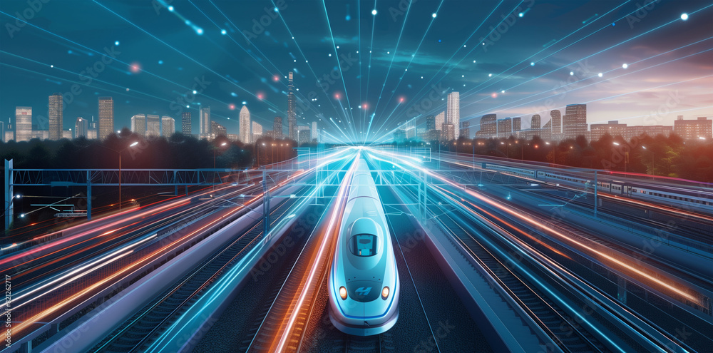 High-speed train network interface, visualizing the seamless ...