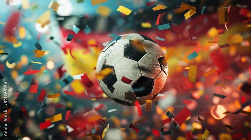 Football and confetti. EM European Championship 2024. Germany, German ...